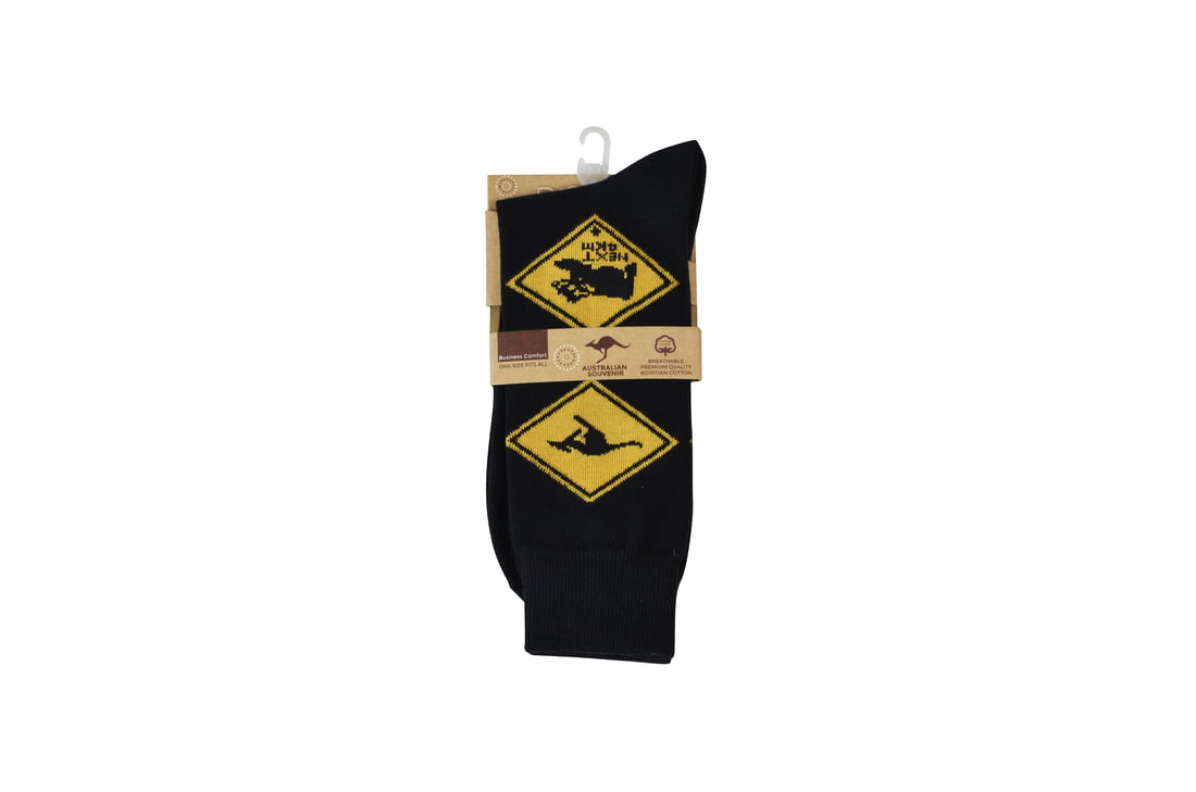 Socks Souvenir Business Black and yellow road signs loc 102 SK08